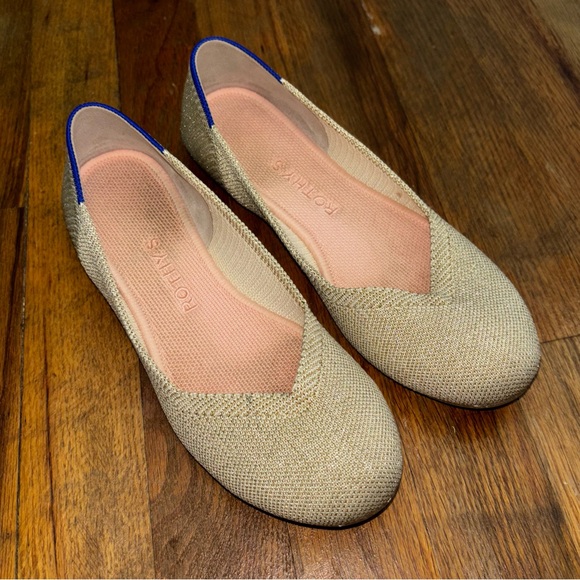 Rothy's | Shoes | Rothys The Flat Light Gold Metallic Size 6 | Poshmark